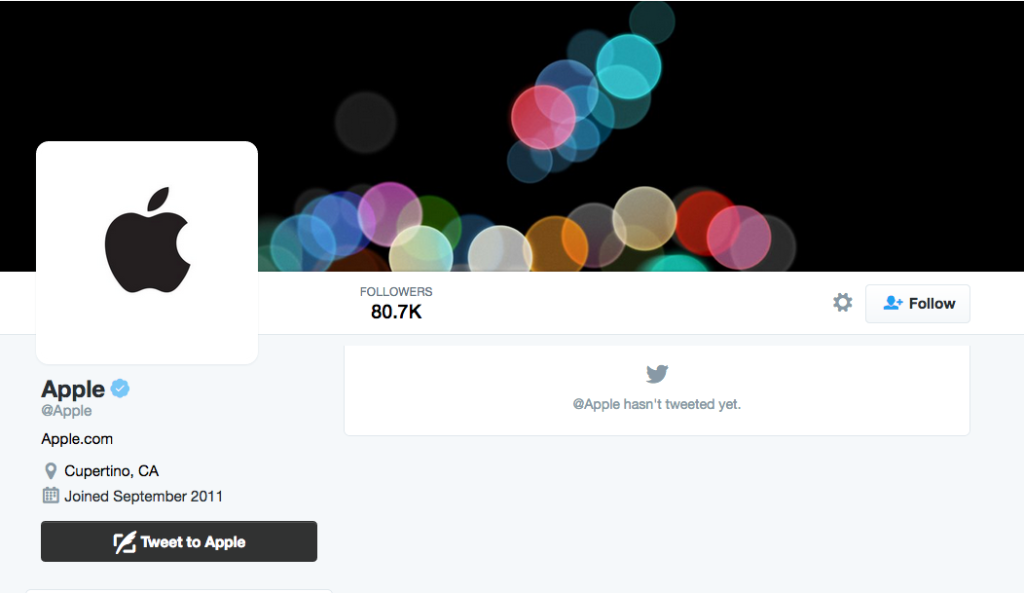 Apple activates Twitter account ahead of Sept. 7 event | Inquirer ...