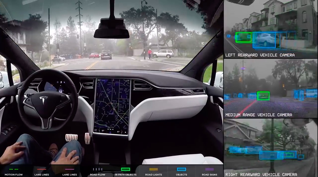 WATCH: Tesla self-driving car navigates streets with ease | Inquirer ...