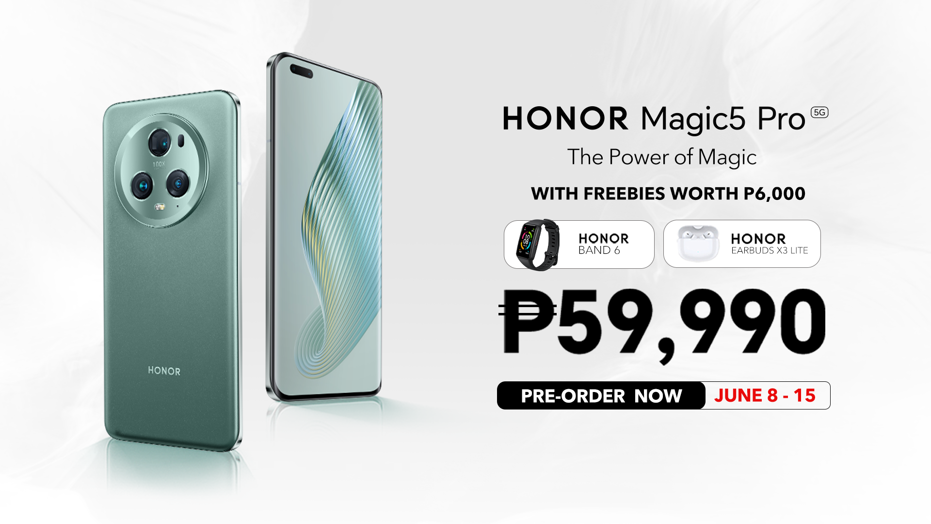 Get freebies worth Php 6,000 when you pre-order HONOR Magic5 Pro now