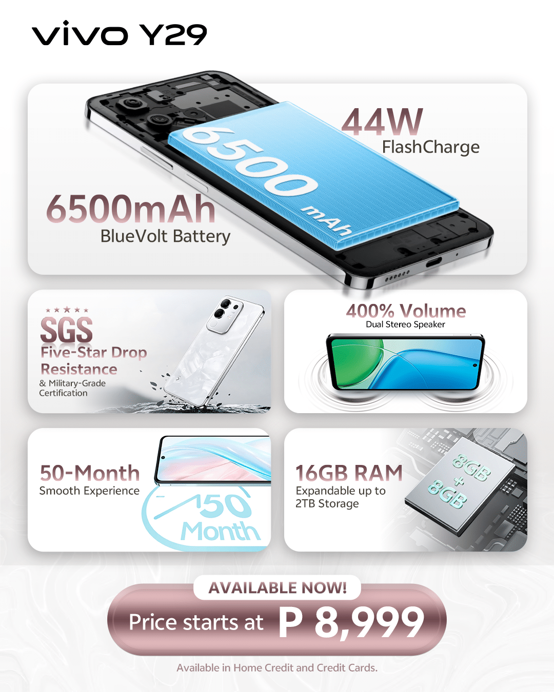 vivo Y29 launches with 6500mAh BlueVolt battery at Php 8,999