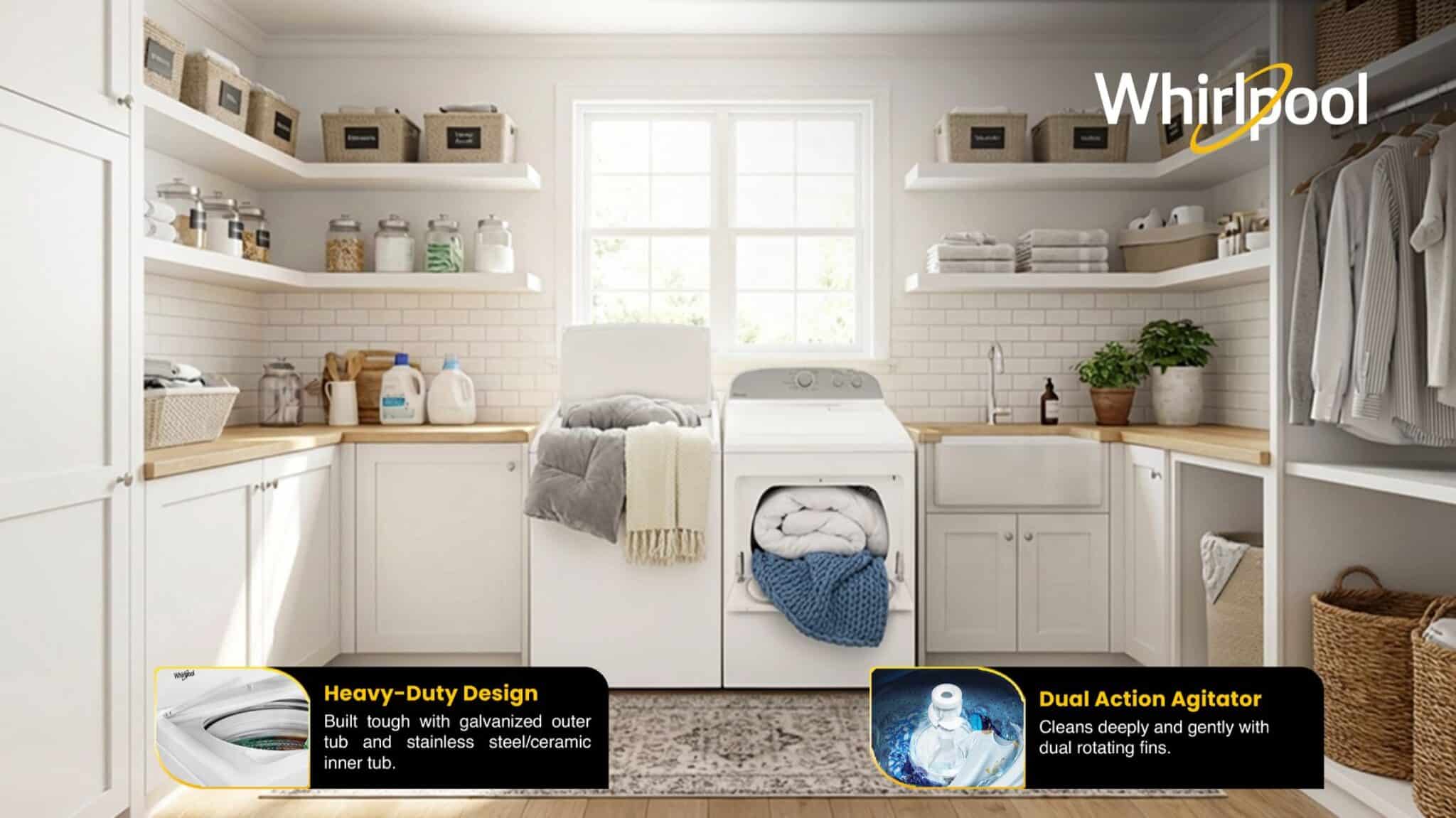 This is how Whirlpool washers make laundry easier in homes of every size